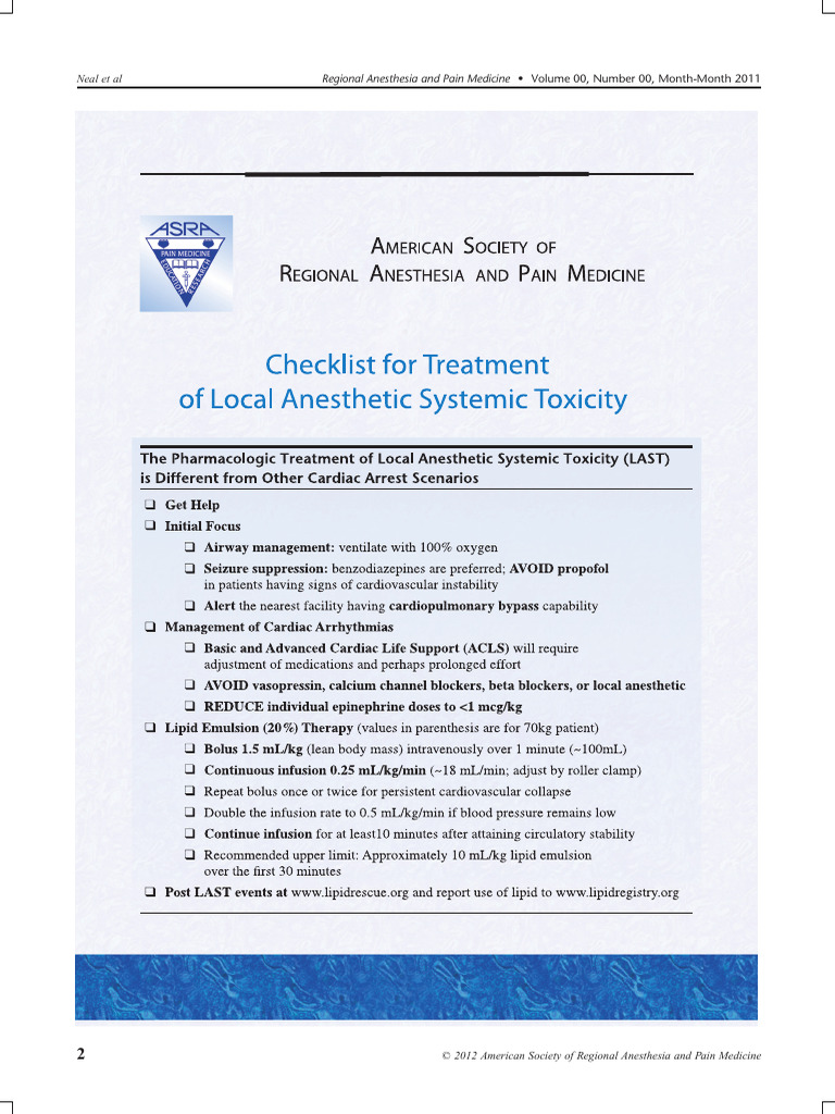 ASRA Checklist | PDF