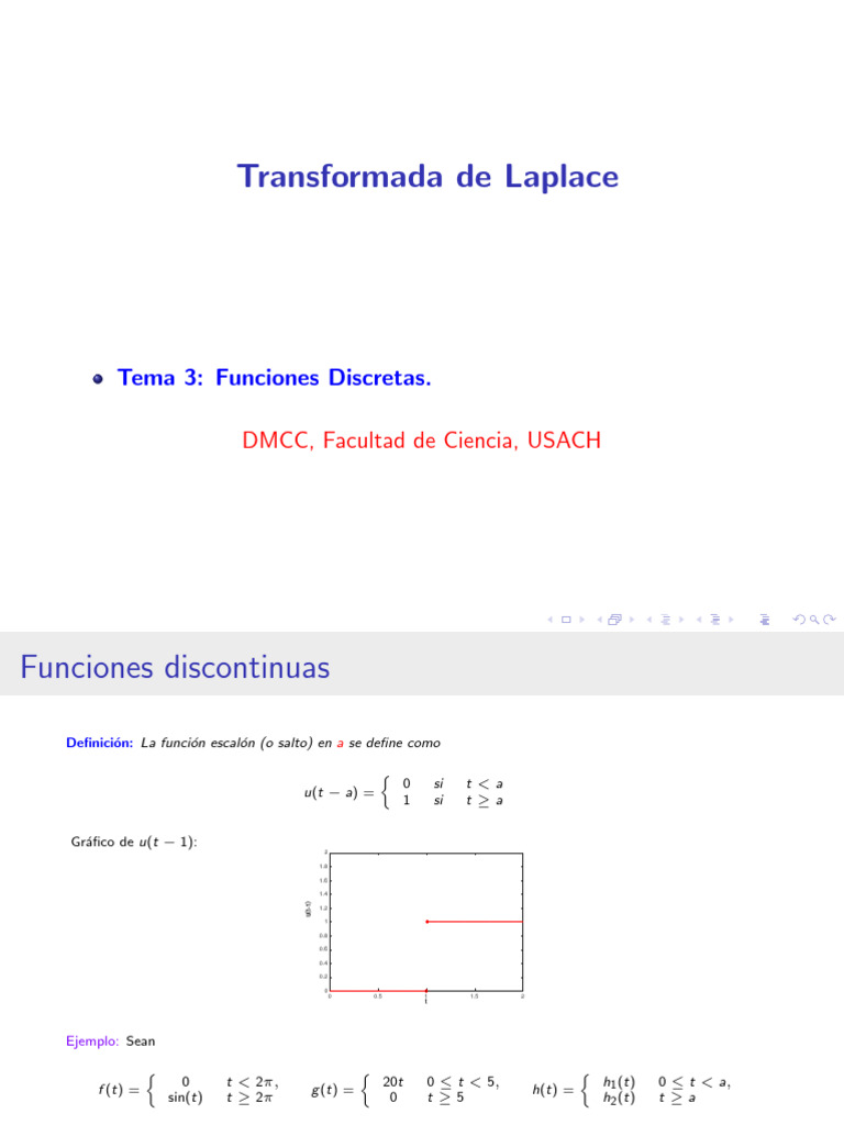TL-clase3 Funciones Discretas | PDF | Transformada de Laplace | Relaciones matematicas
