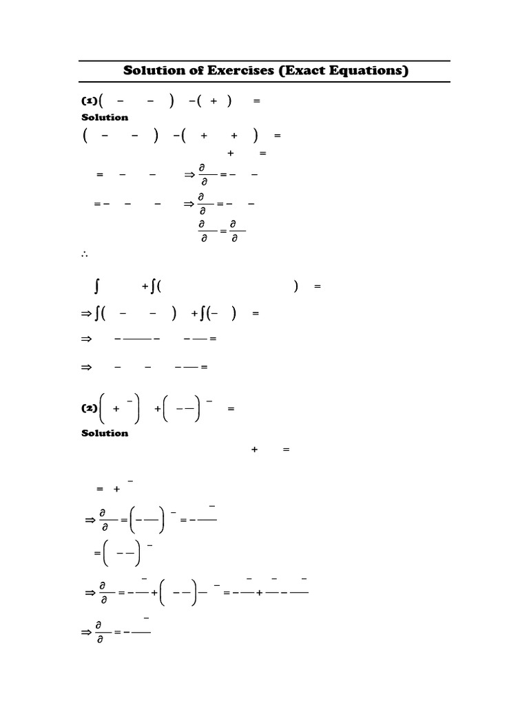 Exact Equations | PDF