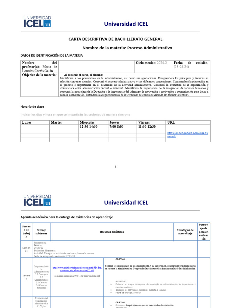 Proceso Administrativo: Guía ICEL | PDF | Ciencia cognitiva | Ciencias ...