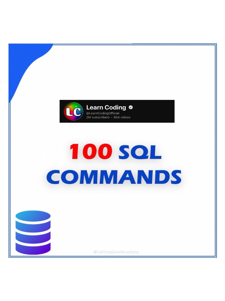 SQL Cheatsheet -1 | PDF