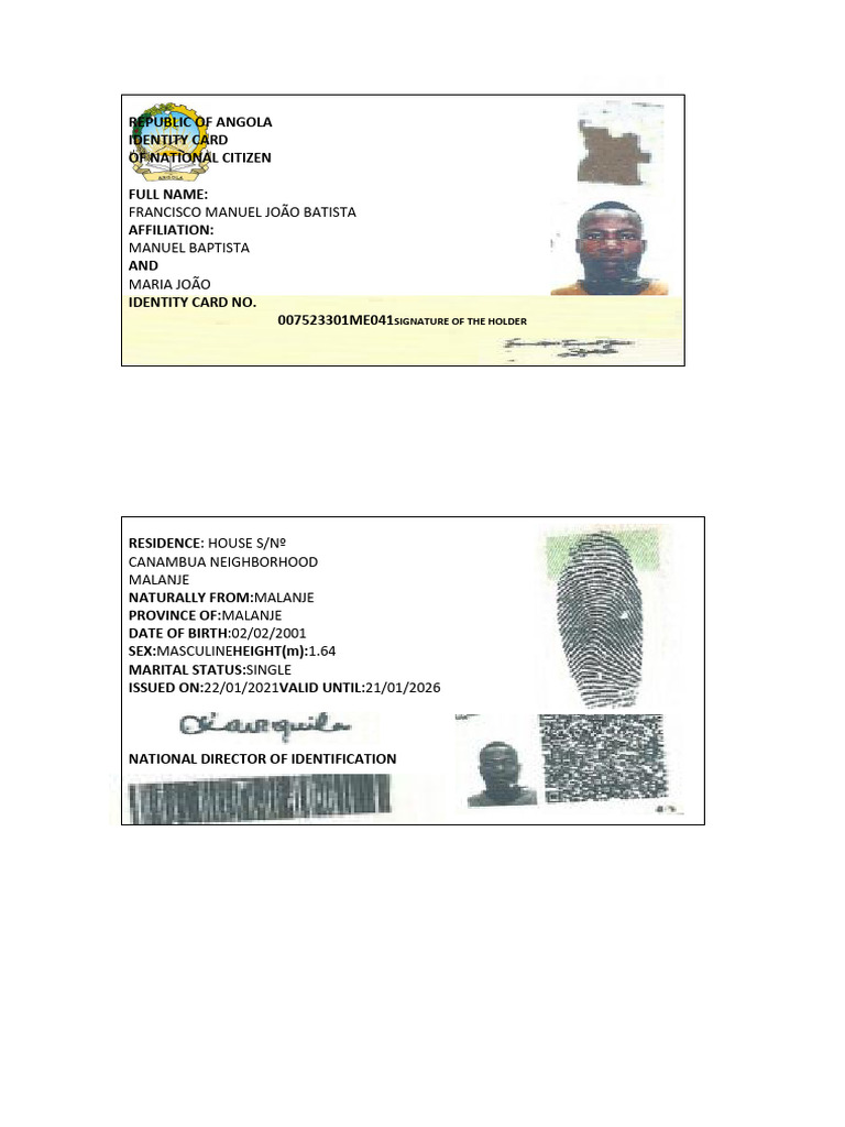 Translated REPÚBLICA DE ANGOLA BI FRANCI | PDF