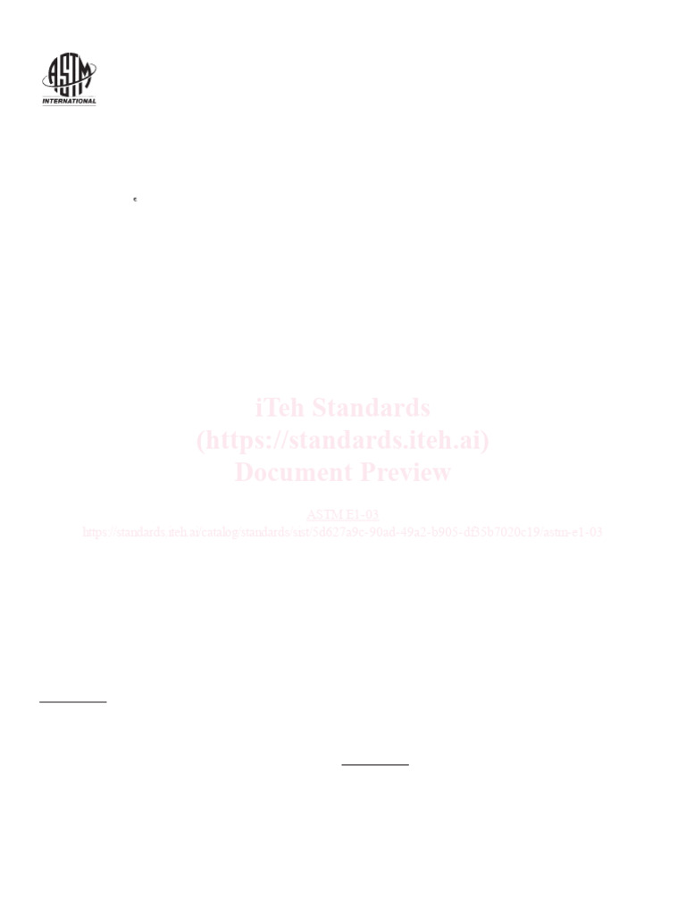Astm E1 03 | PDF | Thermometer | Temperature