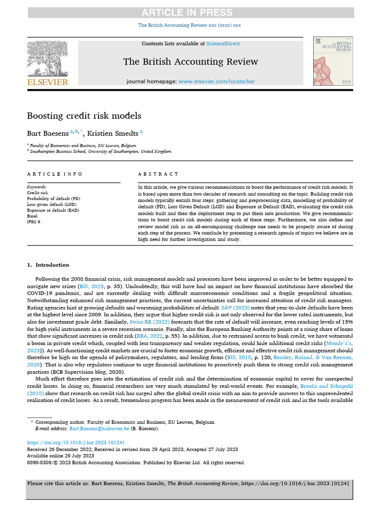 Boosting Credit Risk Models | PDF | Bayesian Network | Deep Learning