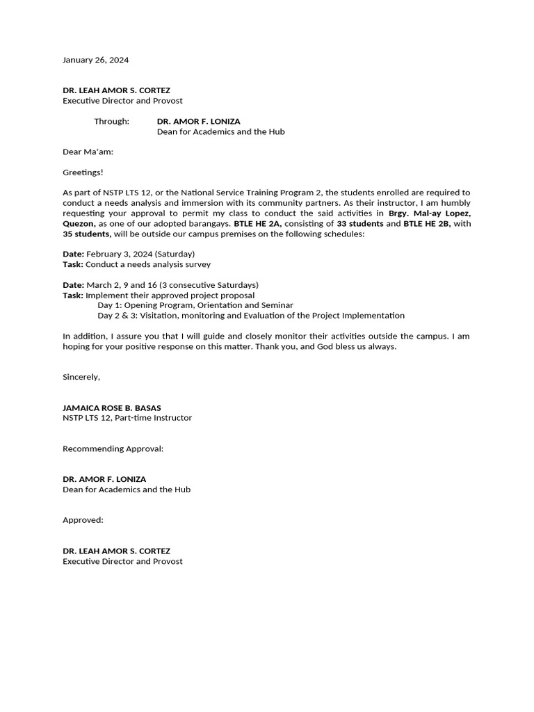 RL - NSTP 12 Conduct of Activities Outside | PDF