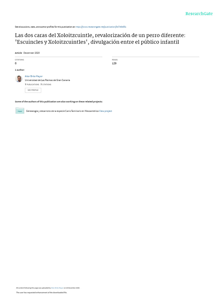 Las_dos_caras_del_Xoloitzcuintle_revalor | PDF | México | Conocimiento