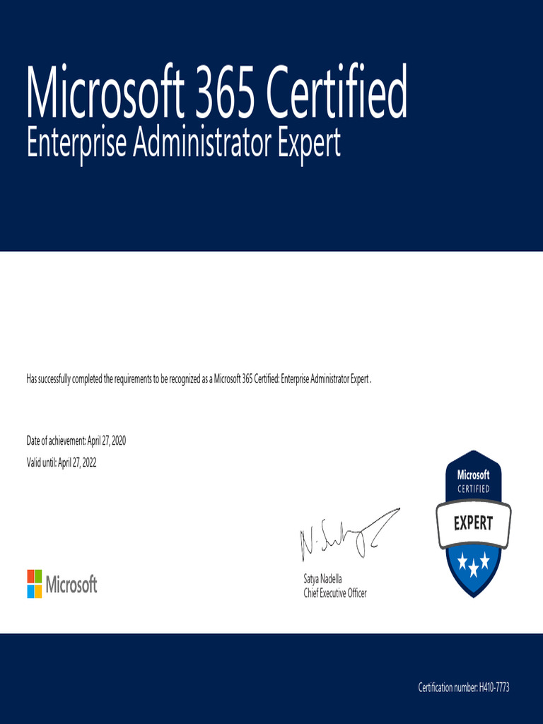 Microsoft 365 Certified: Enterprise Admin | PDF