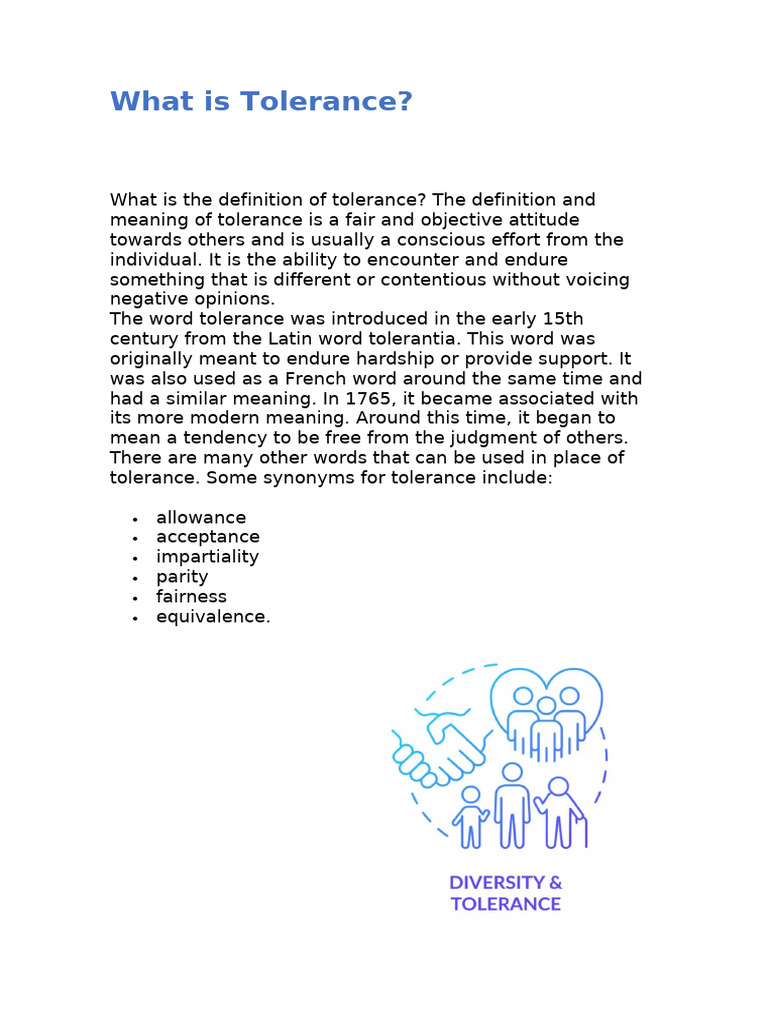Understanding Tolerance: Definition & Meaning | PDF