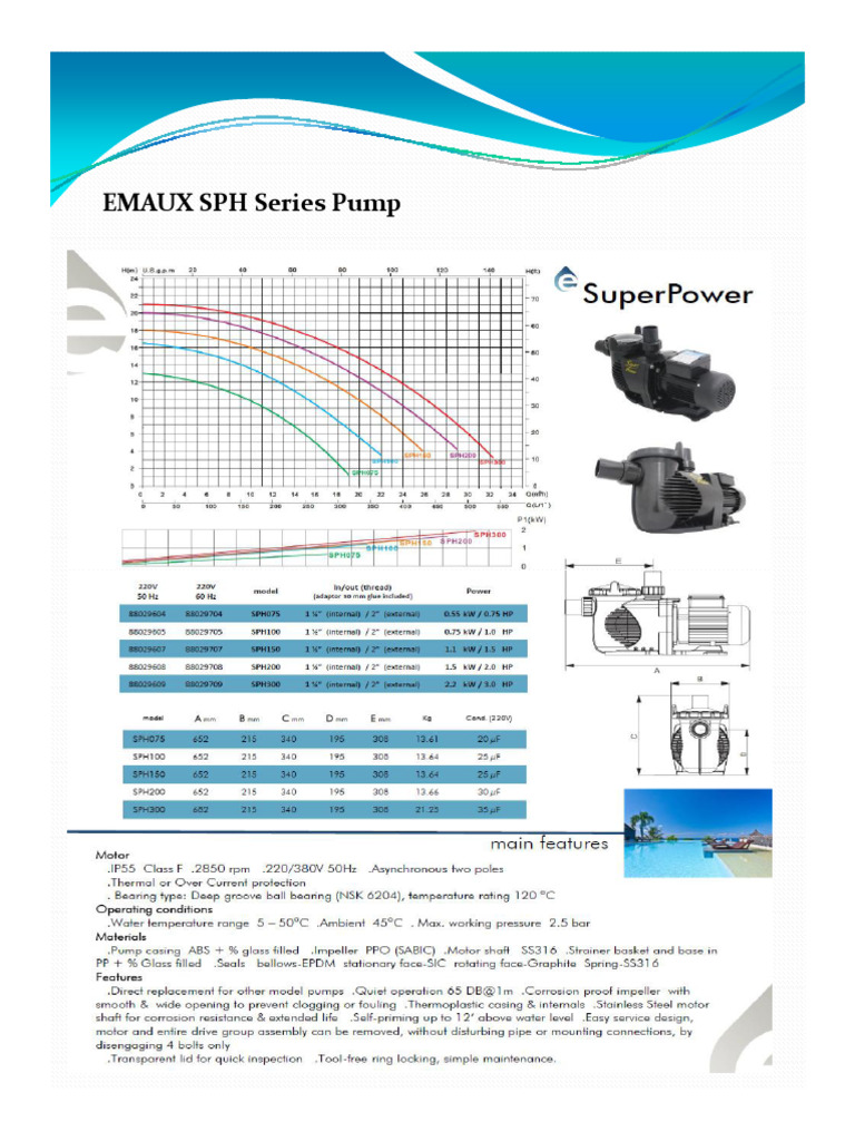 EMAUX SPH Series Pump Overview | PDF