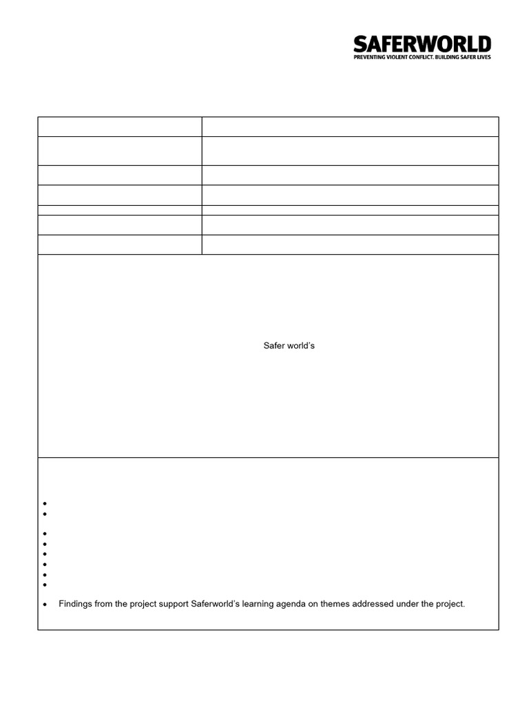 Peacebuilding Project Manager Role | PDF | Peacebuilding | Regulatory ...