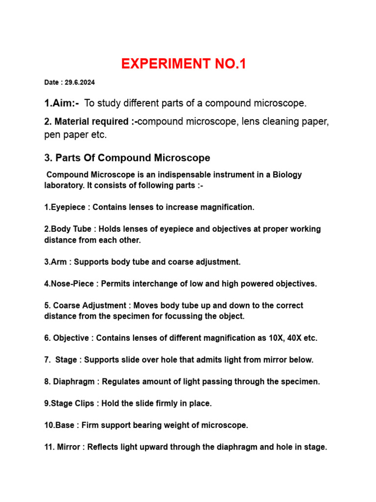 Compound Microscope | PDF