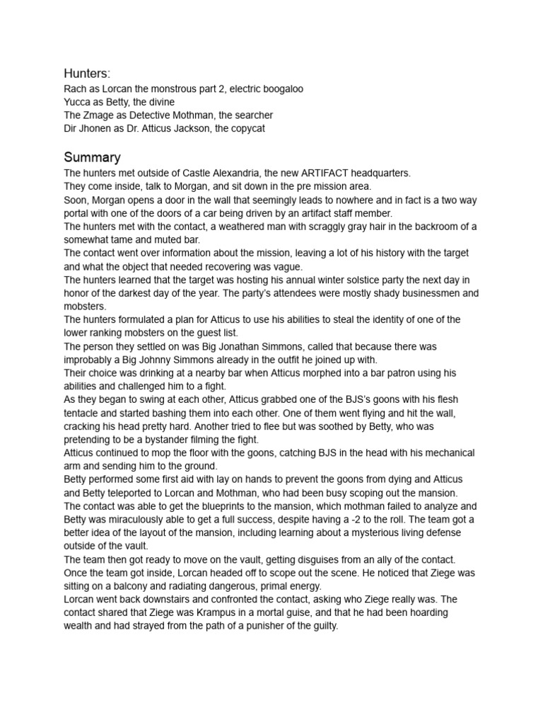 ARTIFACT 2 Mission Report | PDF