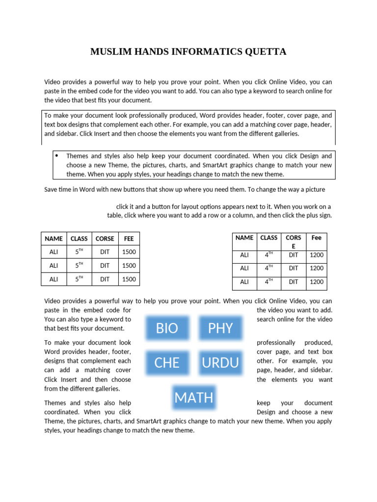 Muslim Hands Informatics Quett1 | PDF | Page Layout | Computing