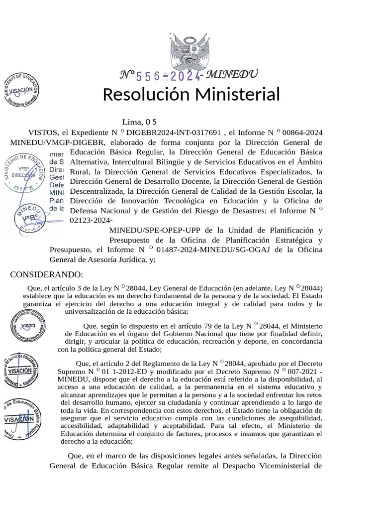 556-2024-minedu-ORIENTACIONES 2025 | PDF | Maestros | Evaluación