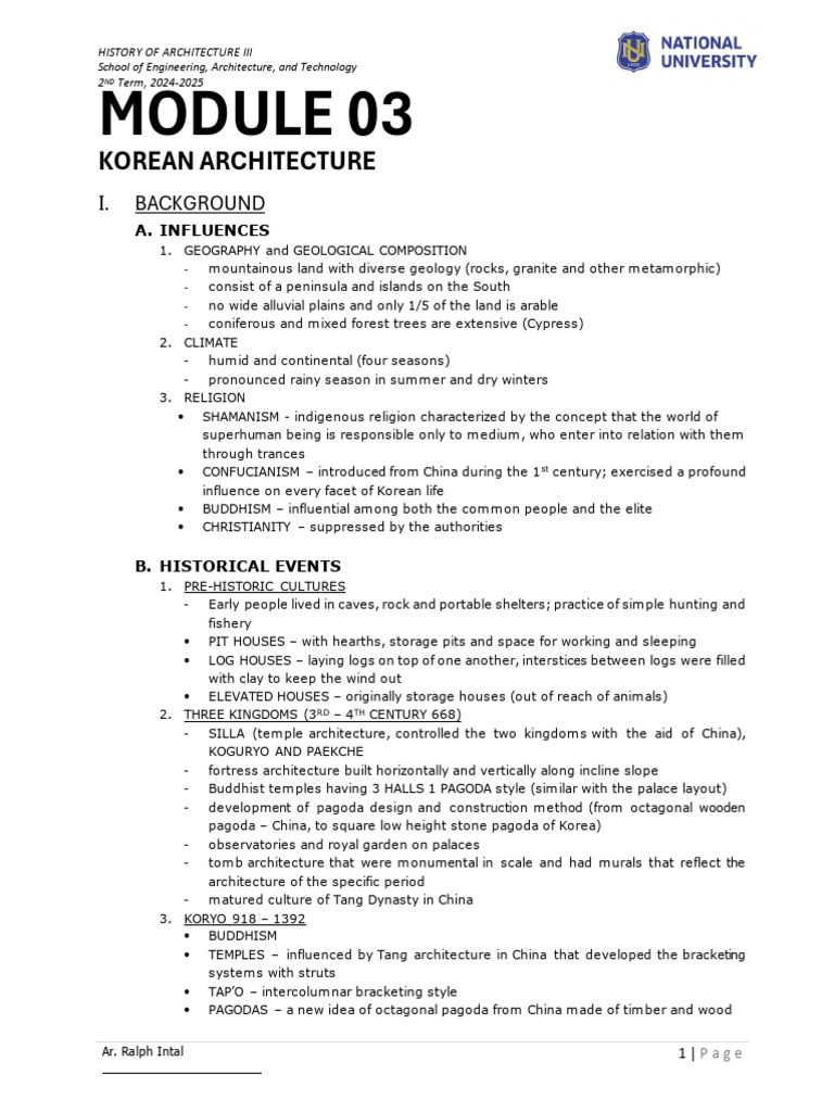Overview of Korean Architecture History | PDF
