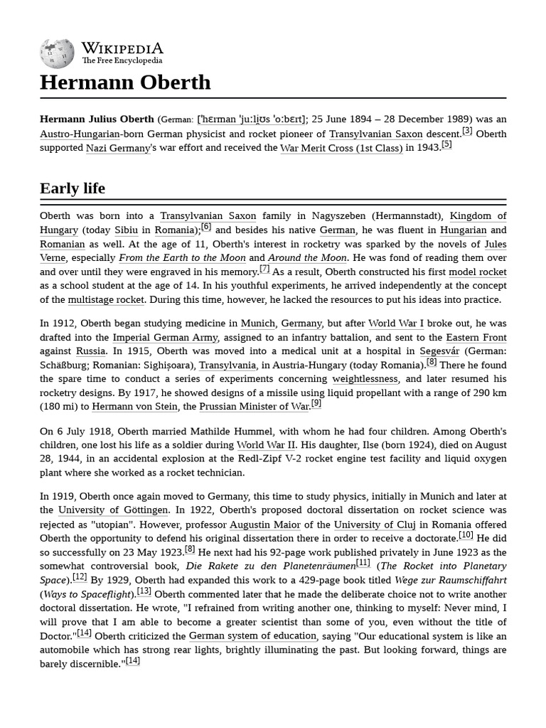 Hermann_Oberth | PDF | Outer Space | Aerospace
