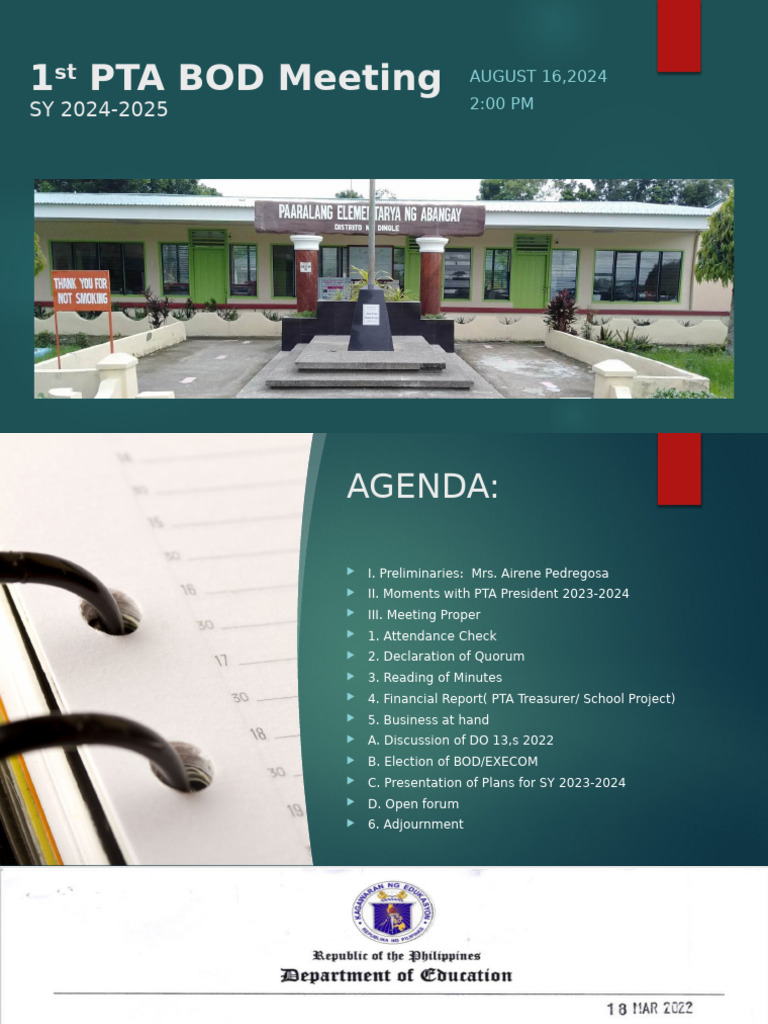 2024-2025 PTA Meeting Agenda and Plans | PDF | Government