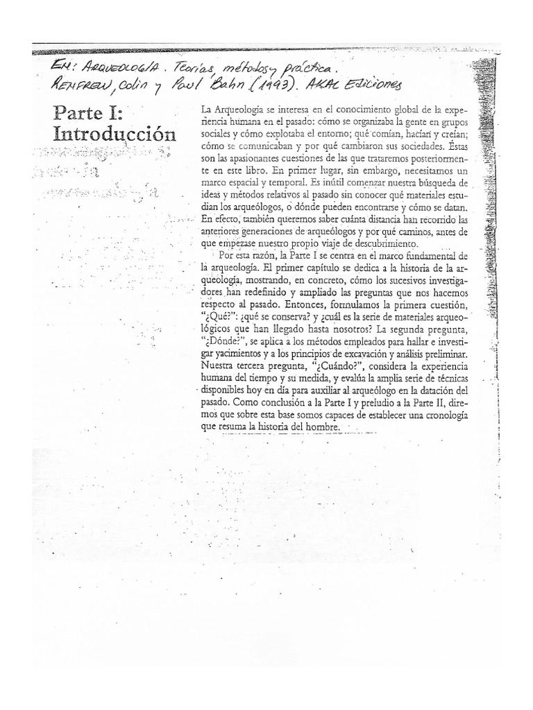 Renfrew, Colin y Bahn Paul - Arqueología. Teorías, Métodos y Prácticas ...