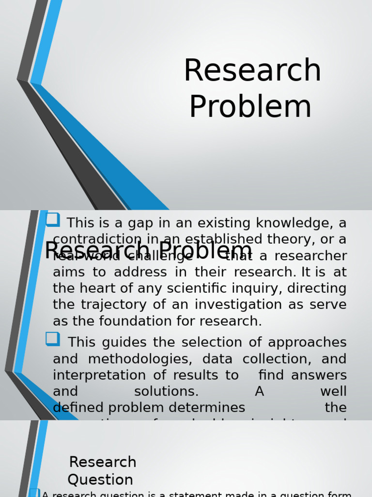 Research Problem | PDF | Hypothesis | Methodology