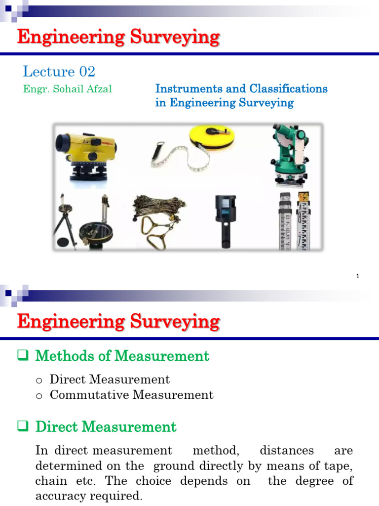Lecture 02 Instrumentsand Classificationsin Engineering Surveying | PDF ...