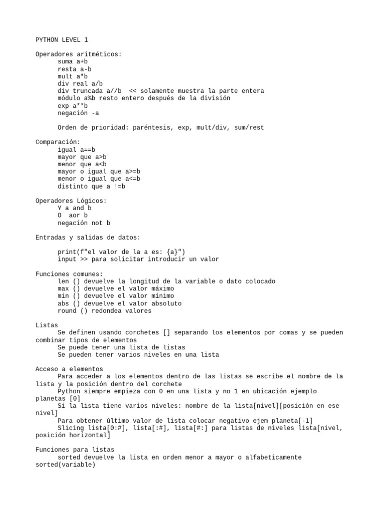 Guía Básica de Python | PDF | Objeto (informática) | Herencia (Programación Orientada a Objetos)