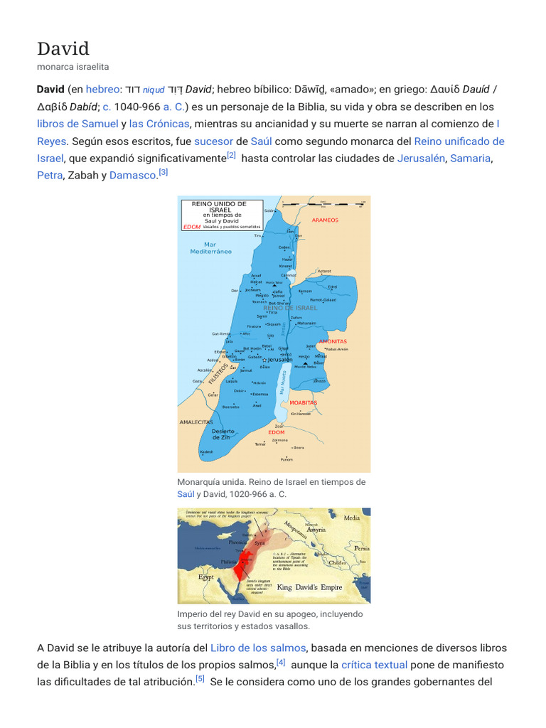David - Wikipedia, La Enciclopedia Libre | PDF | David | Saulo