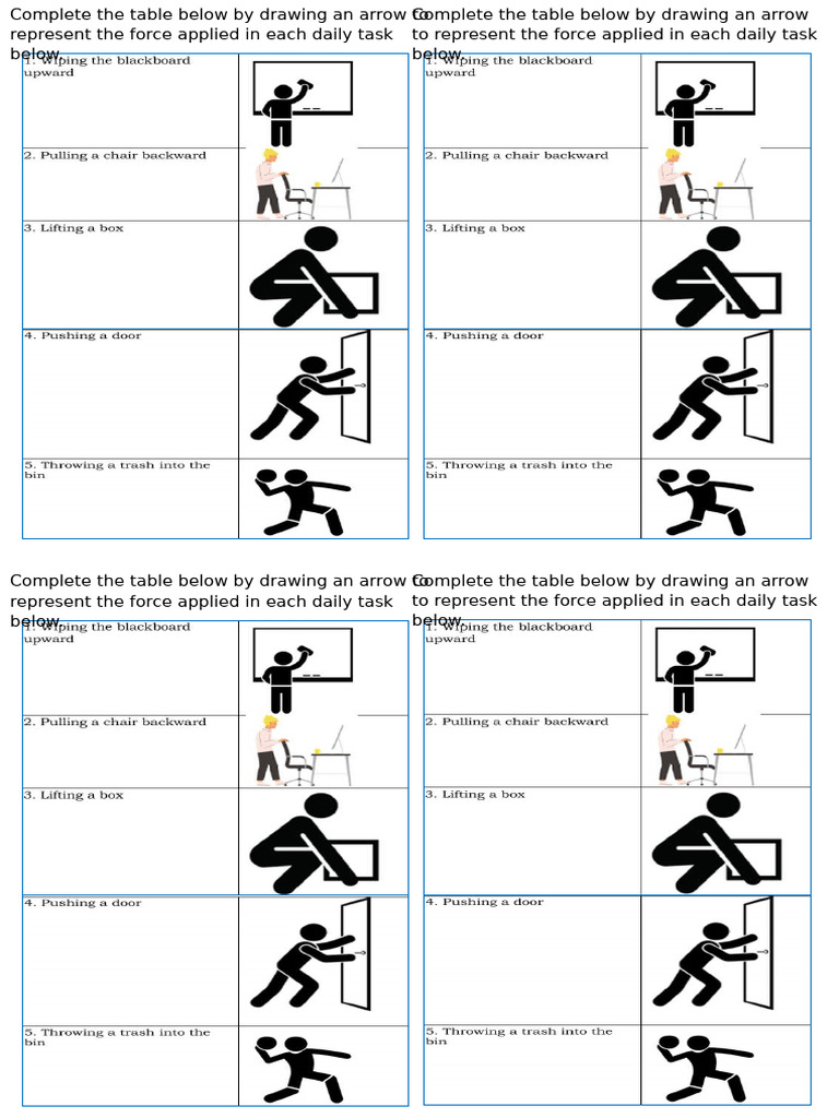 Daily Tasks Force Representation | PDF