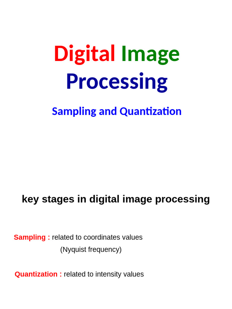 Sampling and Quantization | PDF | Sampling (Signal Processing) | Digital Image
