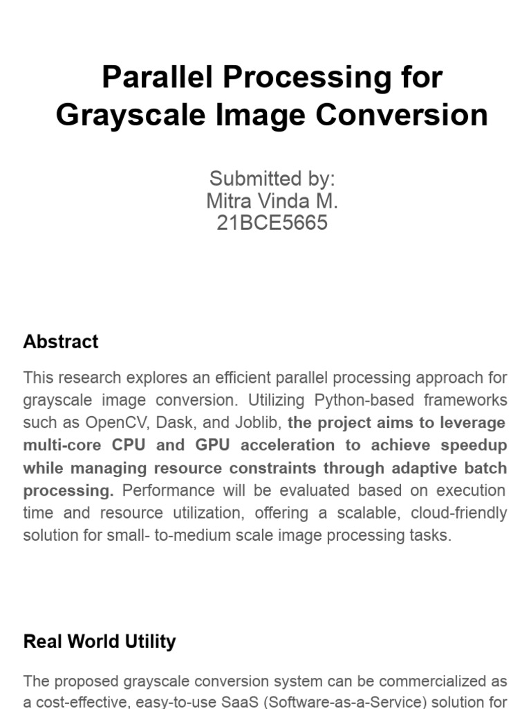 Parallel Processing For Grayscale Image Conversion | PDF | Parallel Computing | Graphics ...