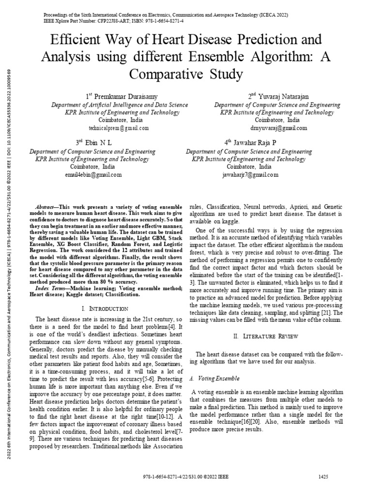 2023 Scopus Efficient Way of Heart Disease Prediction | PDF | Machine Learning | Accuracy And ...