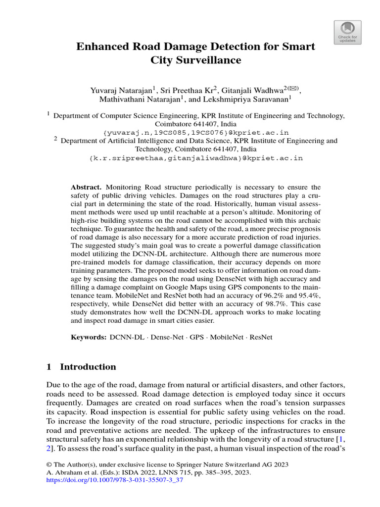 2023 Scopus Enhanced Road Damage Detection | PDF | Deep Learning | Computational Neuroscience