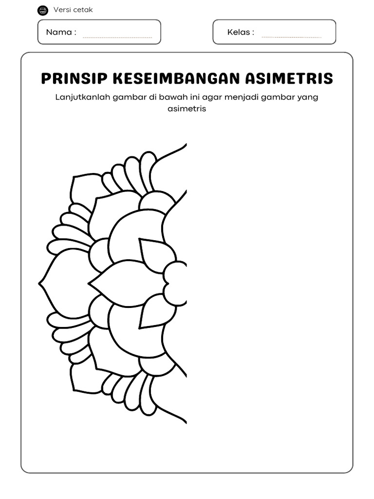 Prinsip Keseimbangan Simetris Mandala Lembar Kerja Seni Dan Kerajinan ...