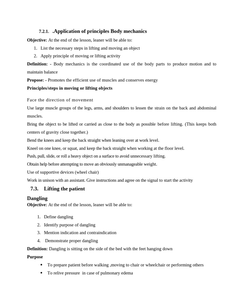 CHAPTER 7 Application of Principles Body Mechanics | PDF | Anatomical Terms Of Motion | Balance ...