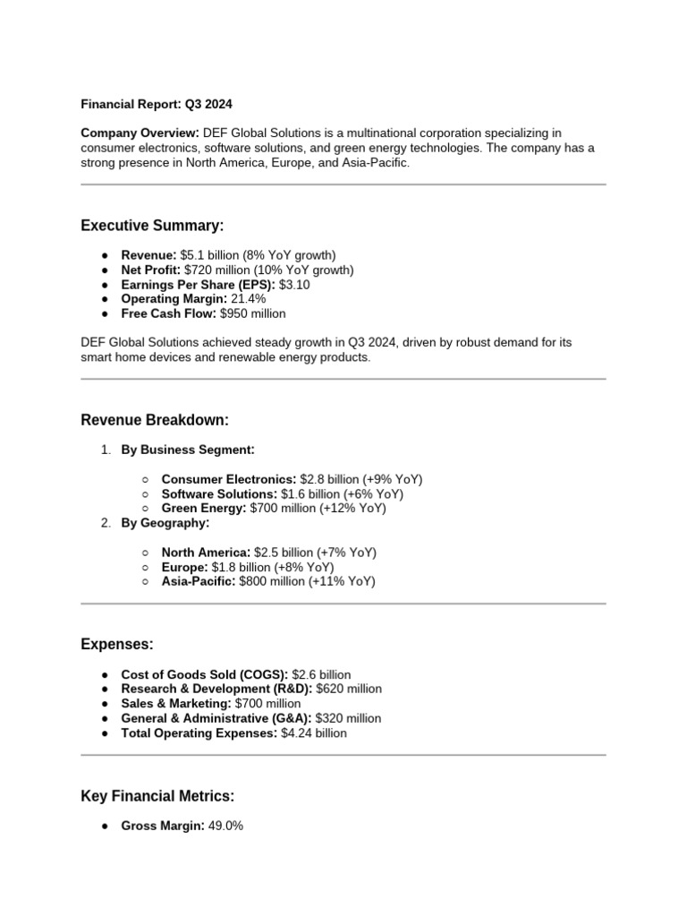 Financial Report - Q3 2024 | PDF