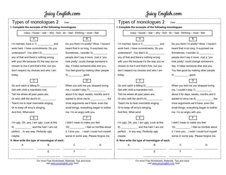 03 Types of Monologues 02 | PDF