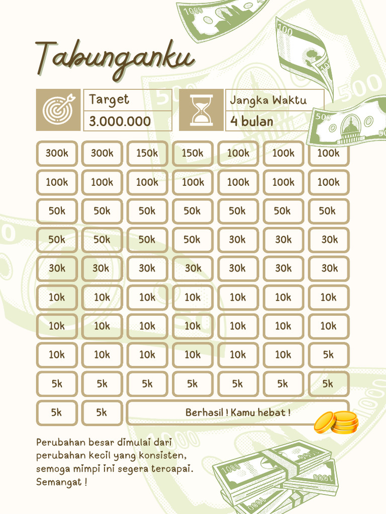 Rencana Tabungan 3 Juta dalam 4 Bulan | PDF