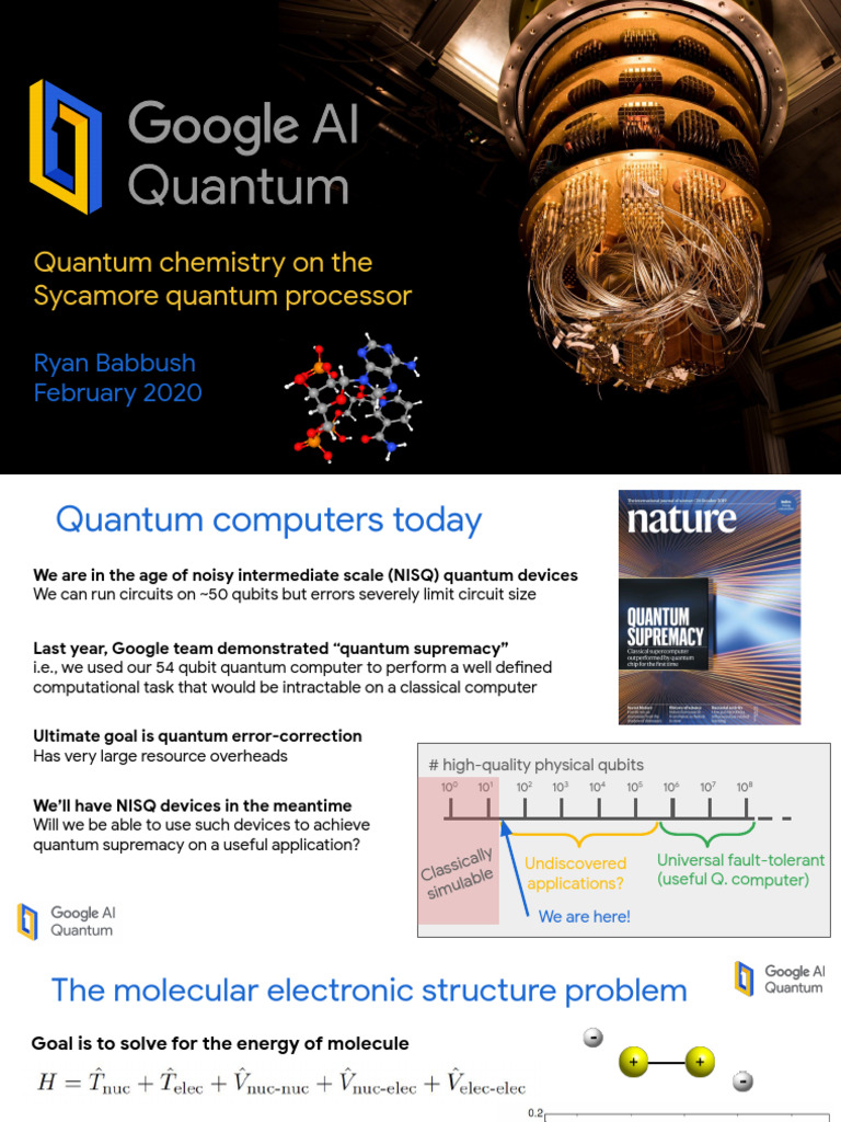Quantum Chemistry on Sycamore Processor | PDF | Quantum Computing | Theoretical Computer Science
