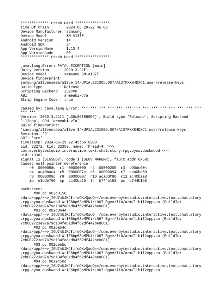 Samsung SM-A137F Crash Report | PDF | Android (Operating System ...