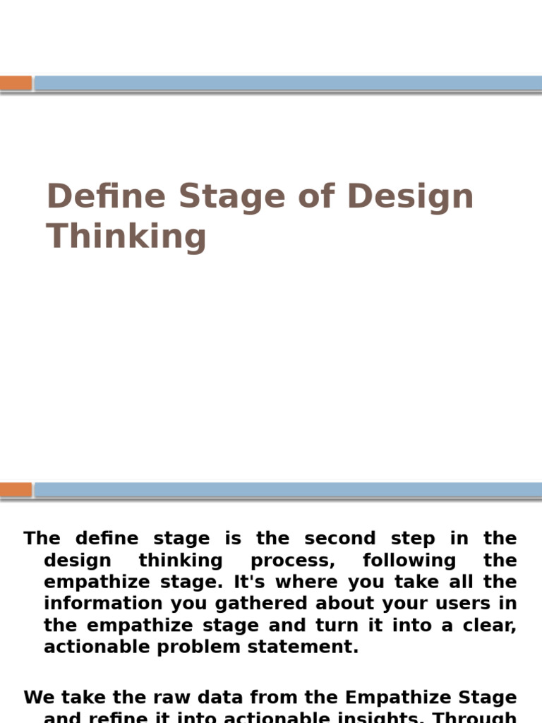 Define Stage of Design Thinking | PDF | Design Thinking | Brainstorming