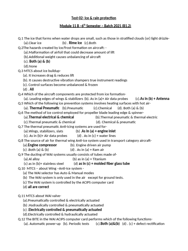 Module 11B- Test 02 sem 6th - MASTER Copy | PDF | Actuator | Ice