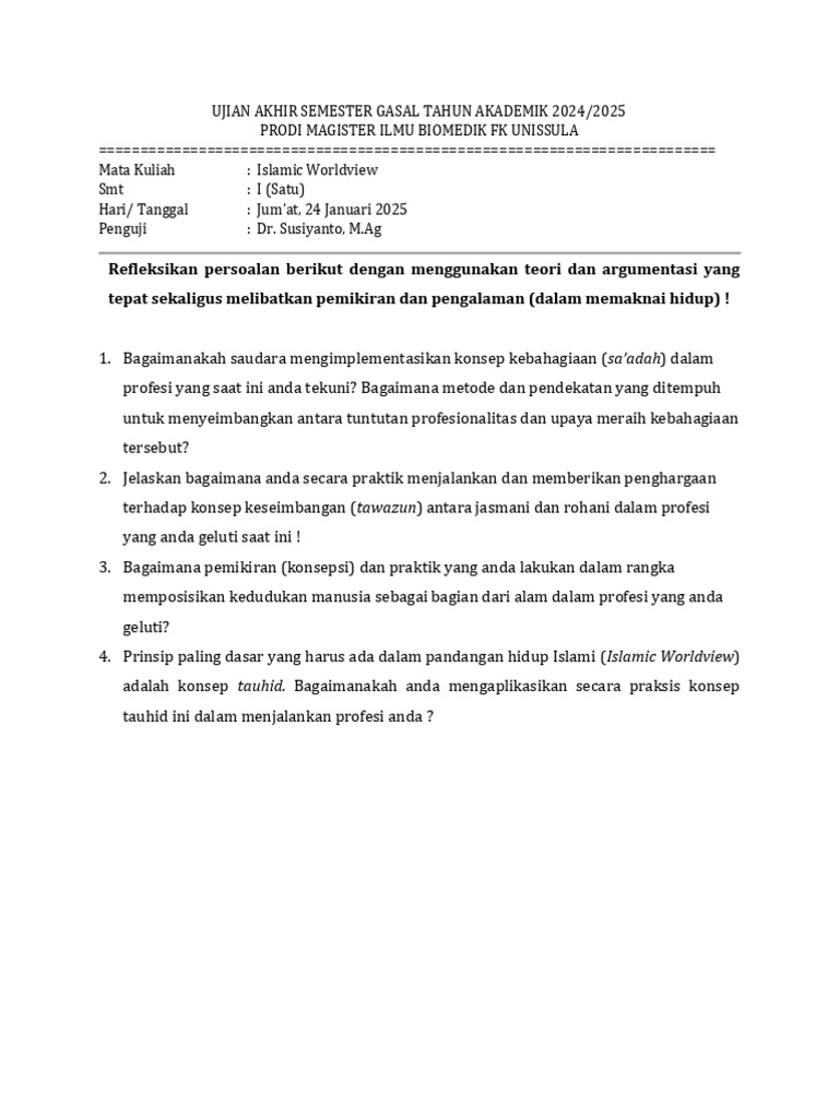 Soal Islamic Word | PDF