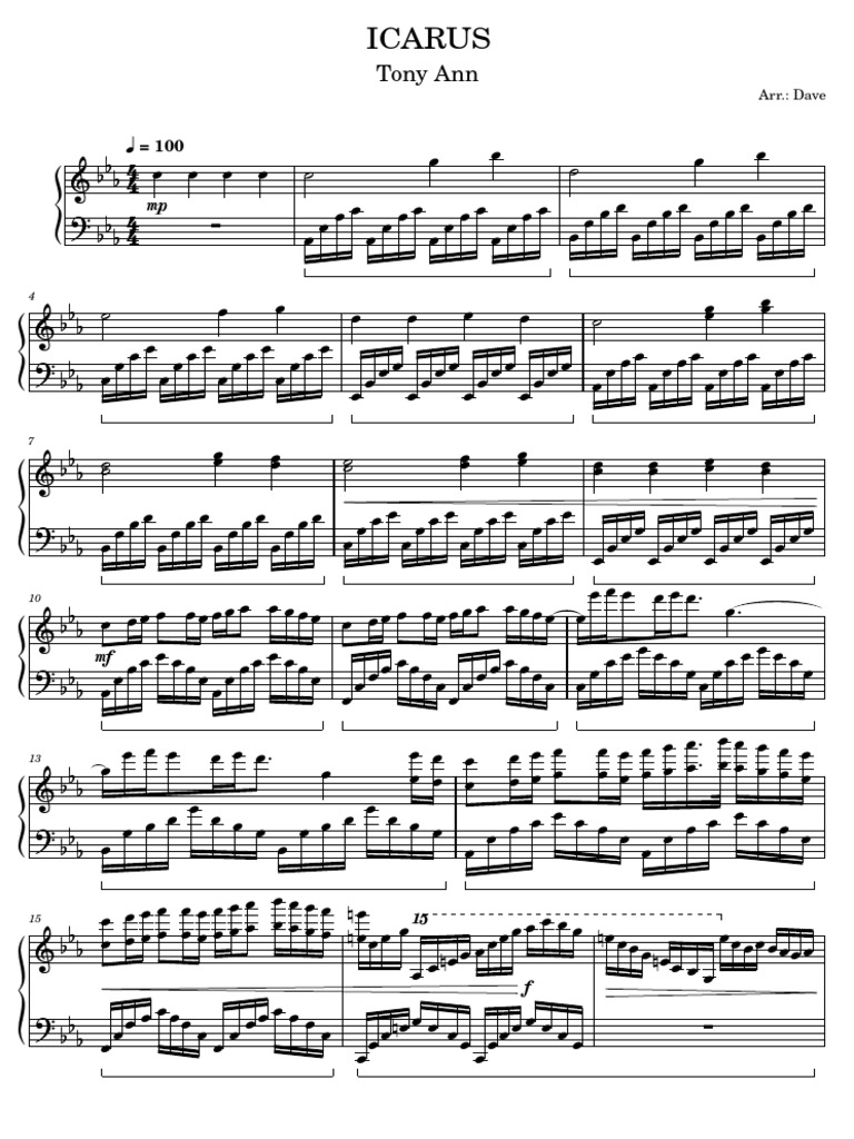 Icarus Sheet Music by Tony Ann | PDF