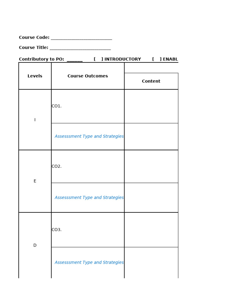 Activity Template - Assessment Plan.1 | PDF | Educational Assessment ...
