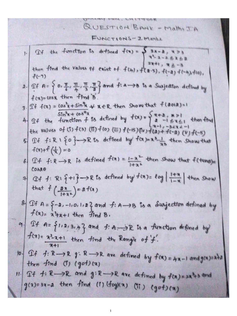 Maths 1A Vip List For Public | PDF