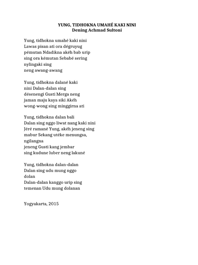 Yung, Tidhokna Umahé Kaki Nini | PDF