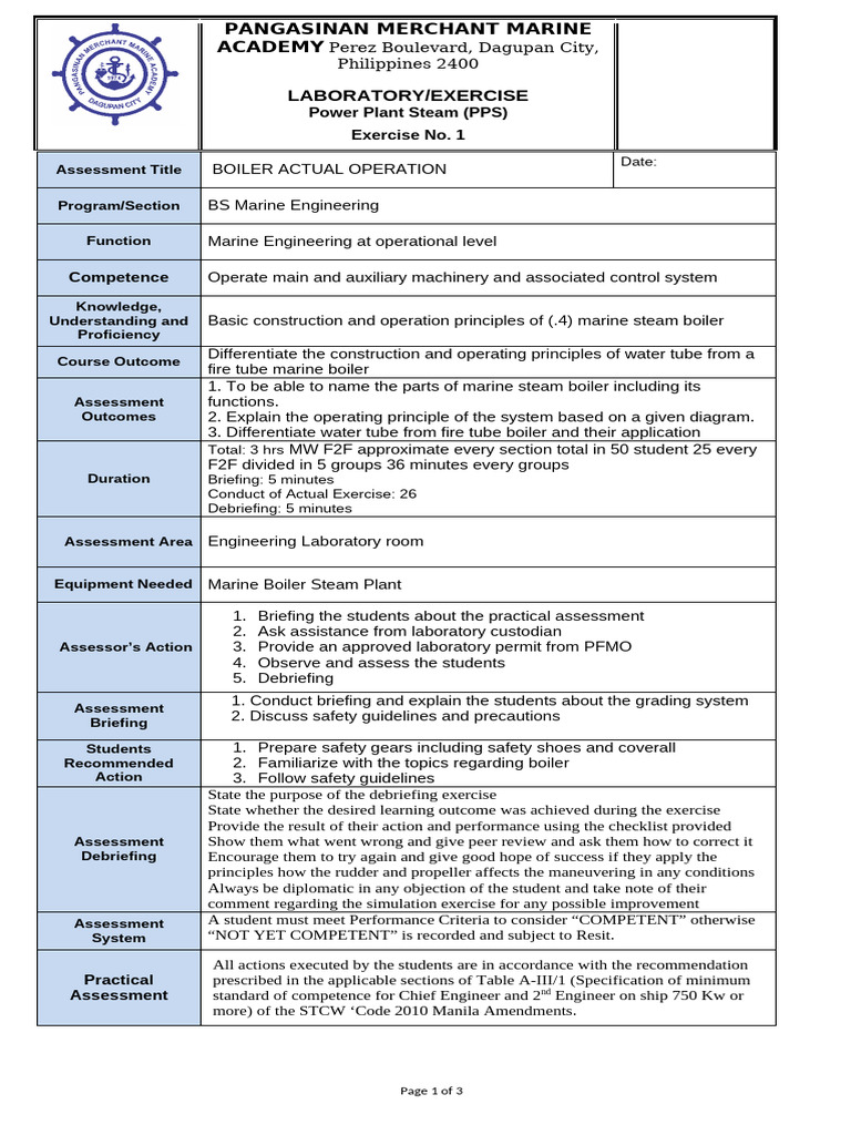PPS-LABORATORY-EXCERCISE-IV-XXXXXX | PDF | Boiler