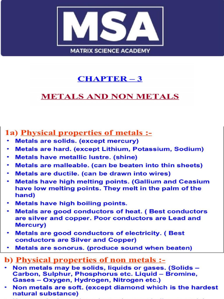 3 Metals and Non-Metals 2 | PDF