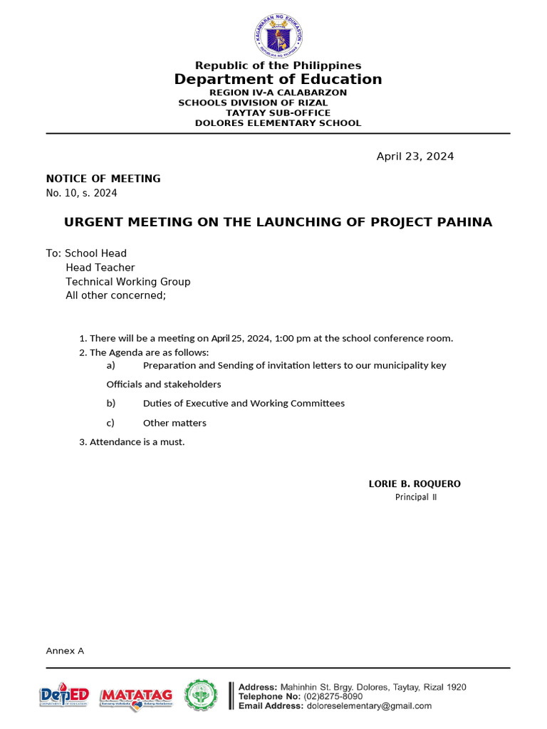 Urgent Meeting: Project Pahina Launch | PDF
