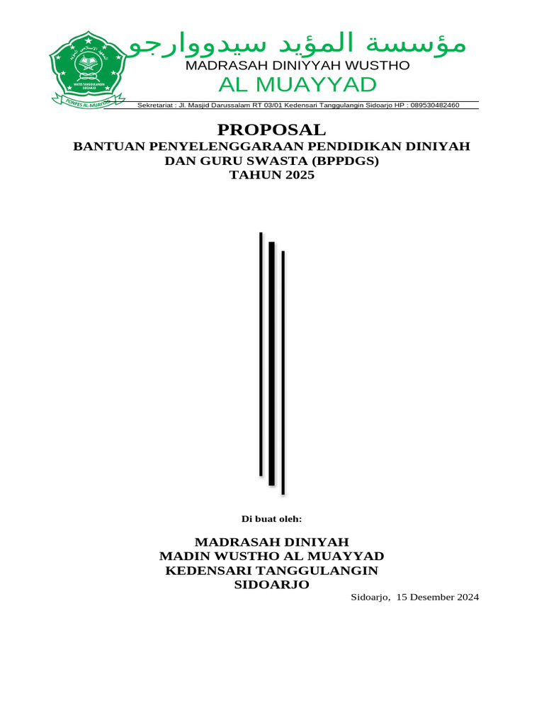PROPOSAL BPPDGS 2025 Madin Al Muayyad | PDF