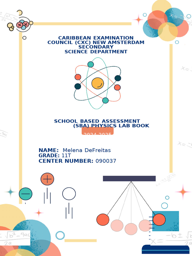 Blue and Yellow Doodle Chemistry Project Cover A4 Document | PDF